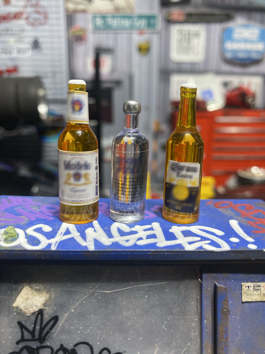 Miniature Beer Bottles and Liquor 1/12 scale – RC Patina Guy